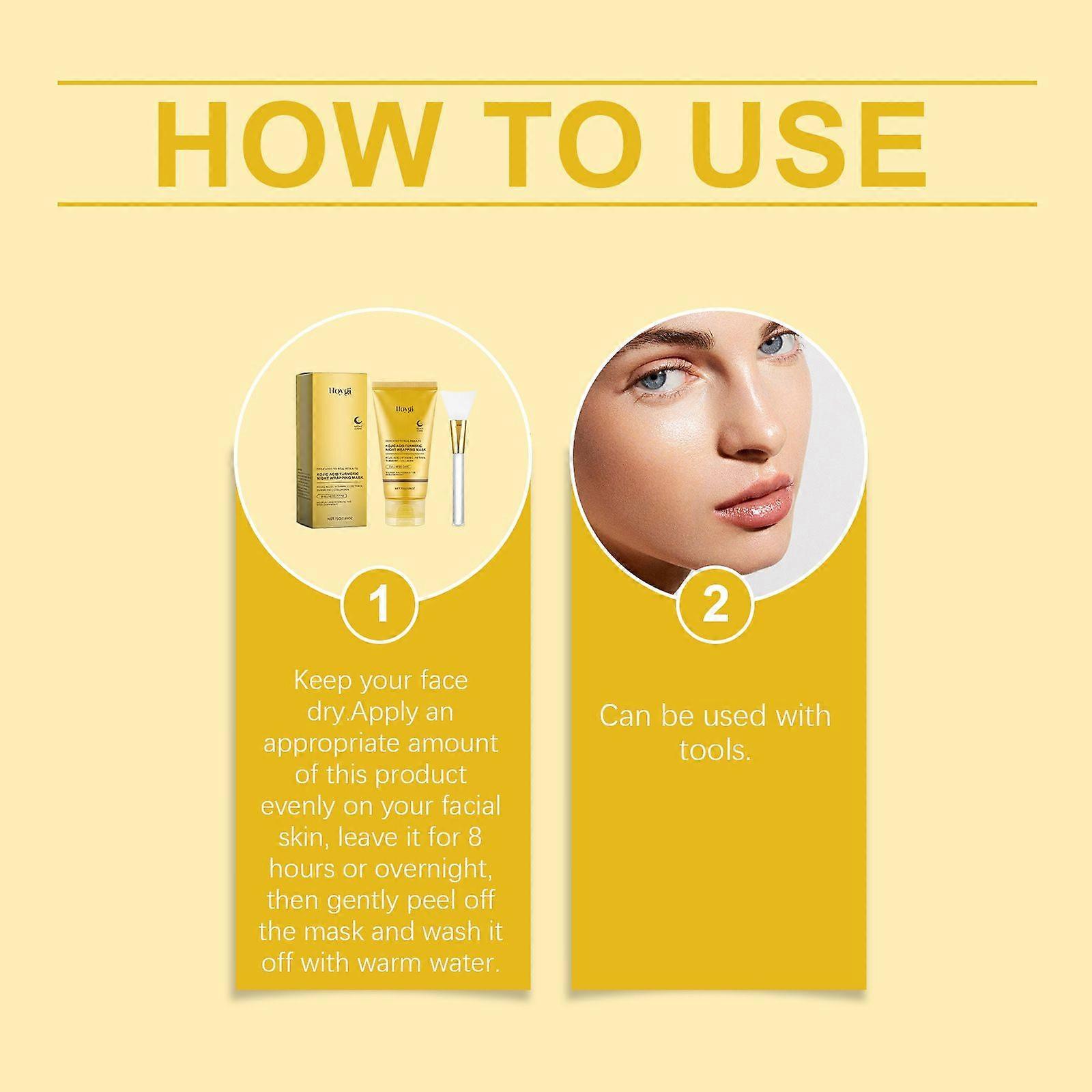 Turmeric Overnight Wrapping Peel Off Mask, Turmeric Night Wrapping Mask ...