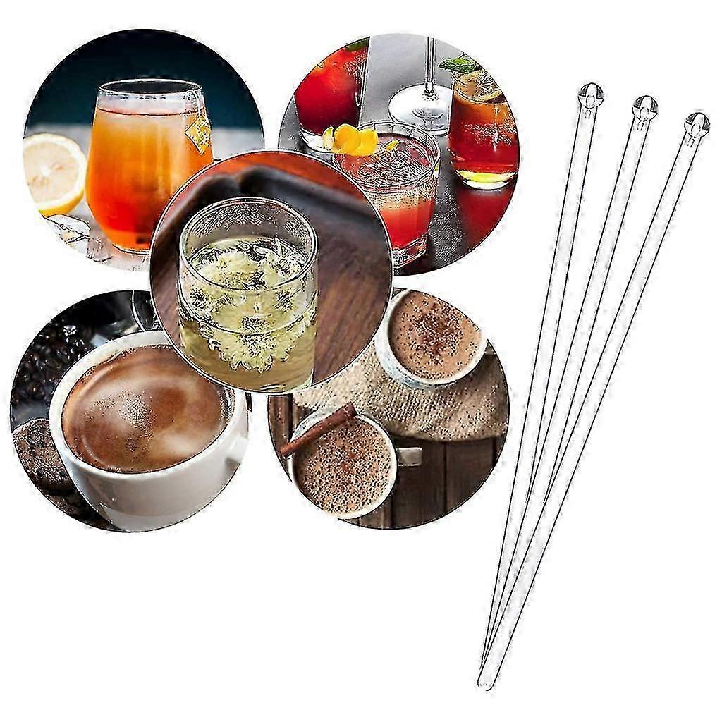100pcs Clear Cocktail Paddle Drink Bar Stirrers Plastic Round Top ...