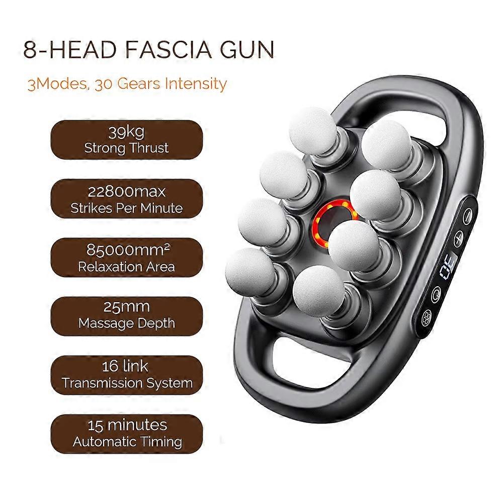 8-Head Massage Gun High-Frequency Vibration Body Massage Gun Back and ...