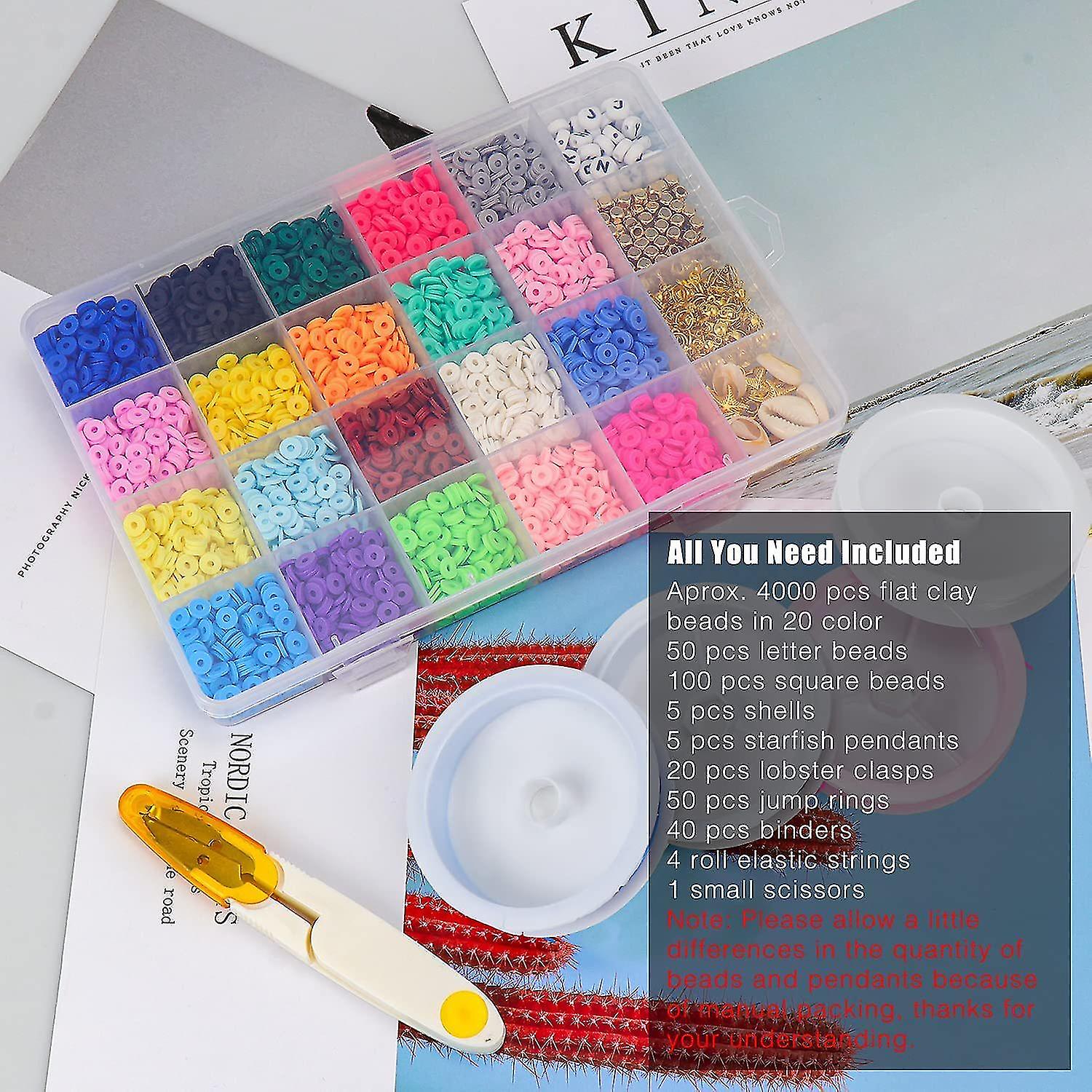 Clay Beads Flat Black Stone Beads 4000pcs 20 Colors 6mm Round Clay ...