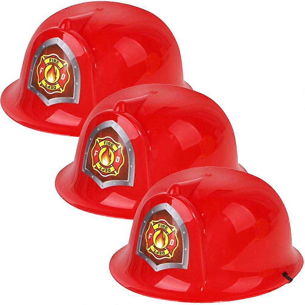 3Pcs Kids Firefighter Hat Fire Chief Helmet Fireman Costume Accessory ...