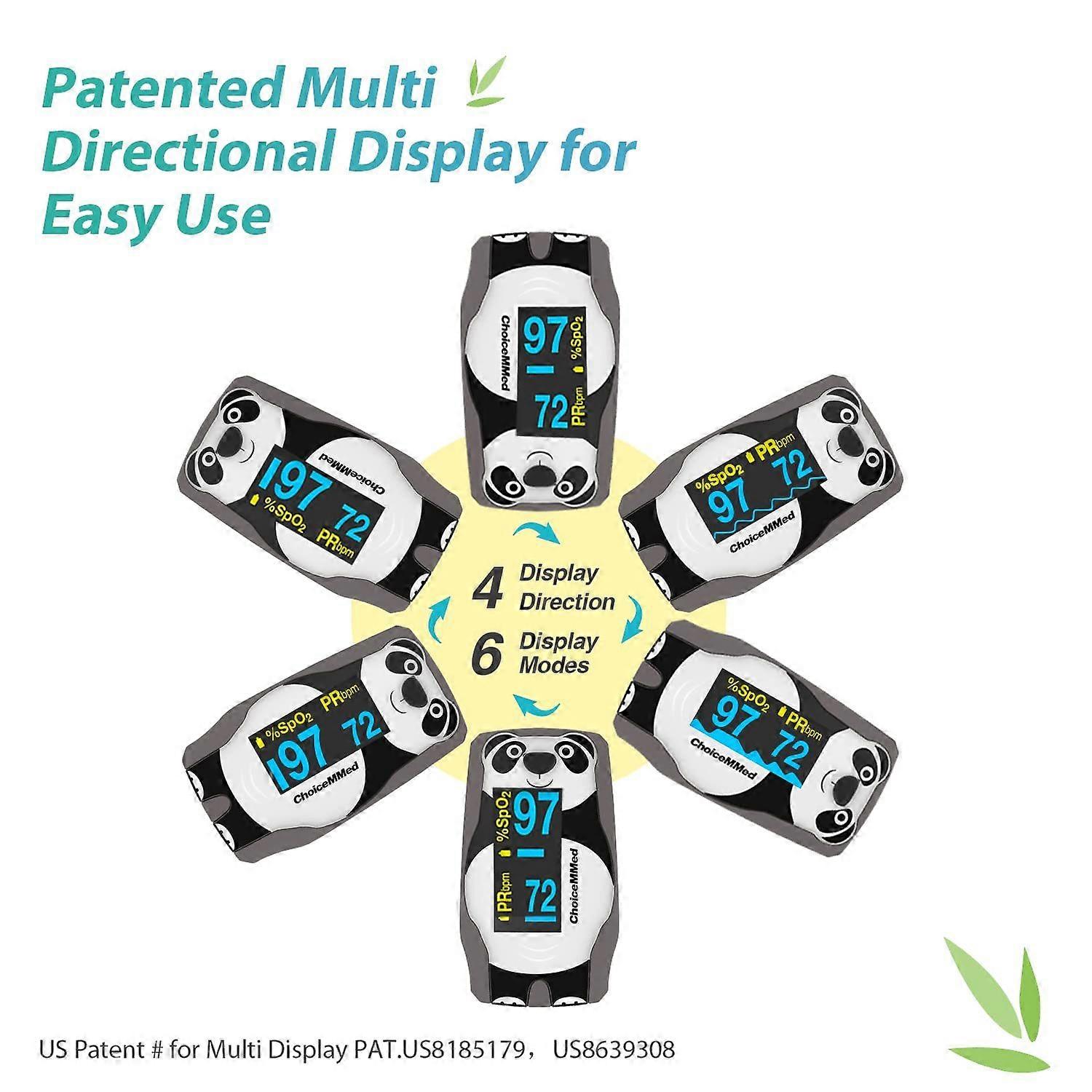 OLED Panda Pediatric Pulse Oximeter Fingertip SP02 Pulse Oximeter for Kids | Fruugo UK