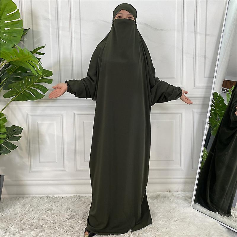 Ramadan Eid Prayer Garment Muslim Dress Women Abaya Dubai Jilbab Khimar ...