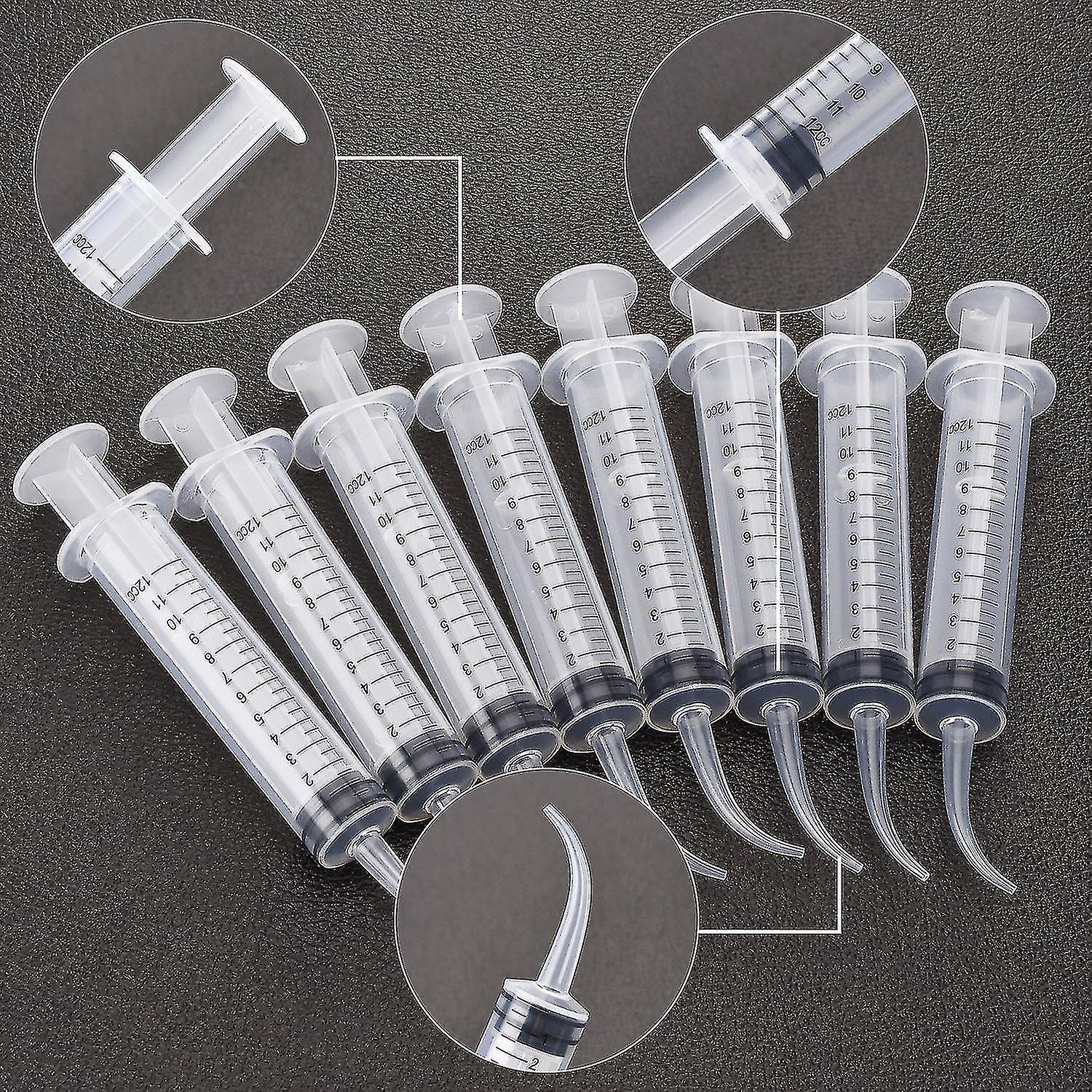 8 Pack Disposable 12cc Dental Syringe Dental Irrigation Syringe With ...