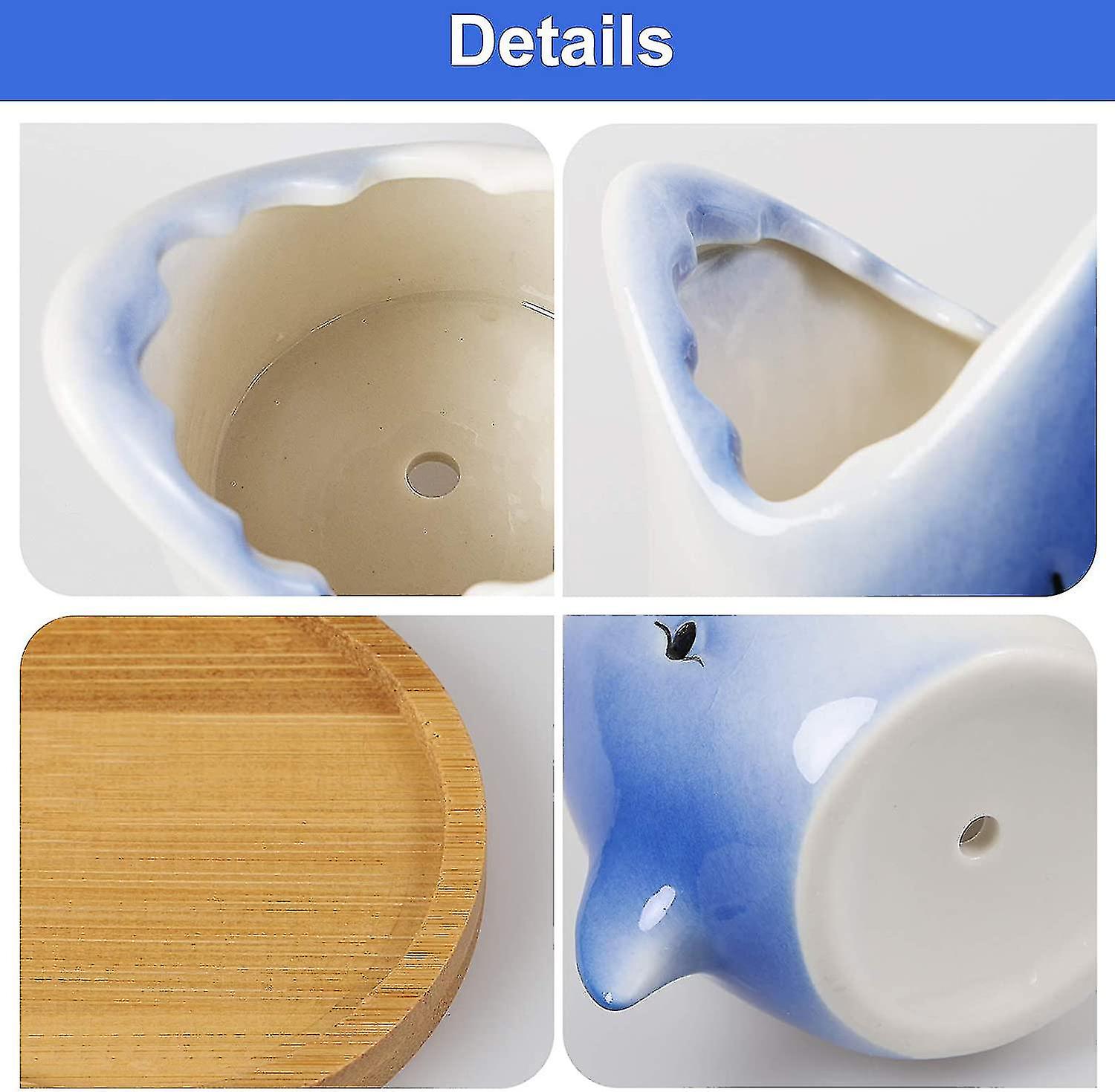 Cactus Container Planter, Small Flower Pot, Succulent Small Ceramic ...