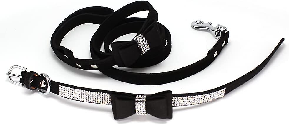 Bowtie Dog Collar With Rhinestone Jeweled Crystal Dazzling Soft Collars ...