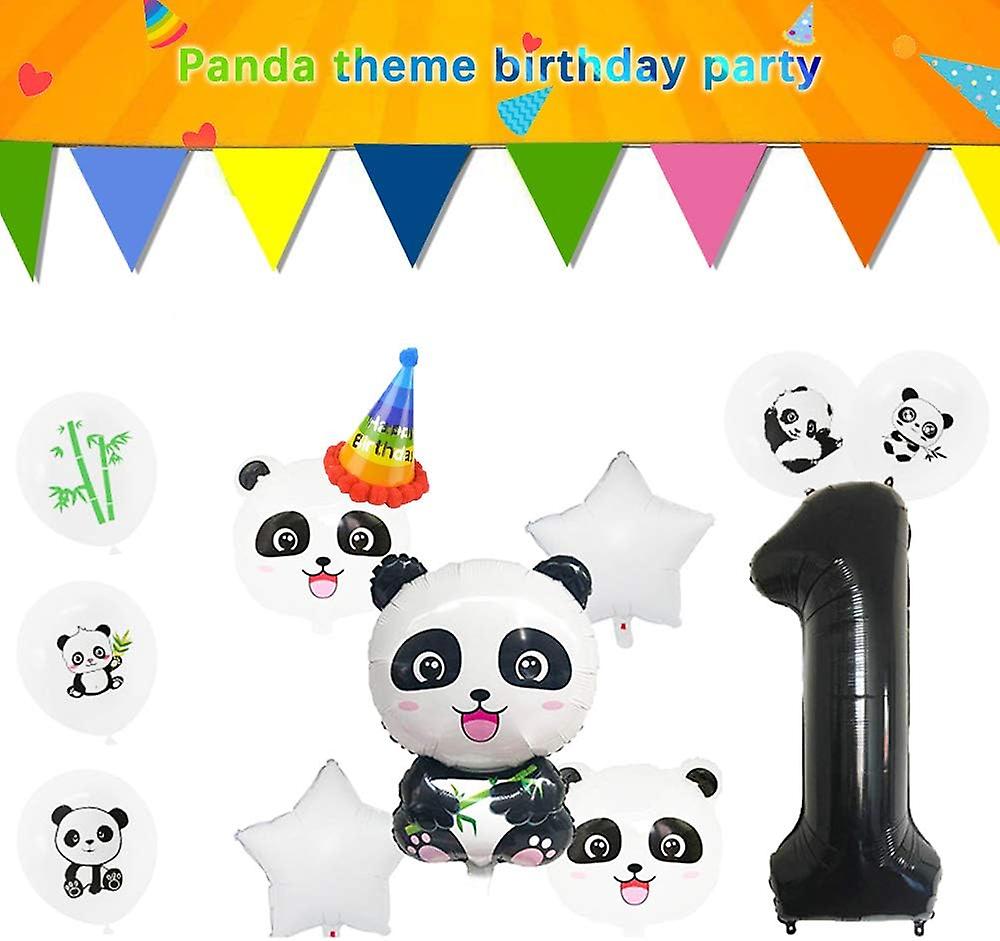 12pcs Cute Panda Balloons, Aluminium Foil Mylar Zoo Jungle Animal ...