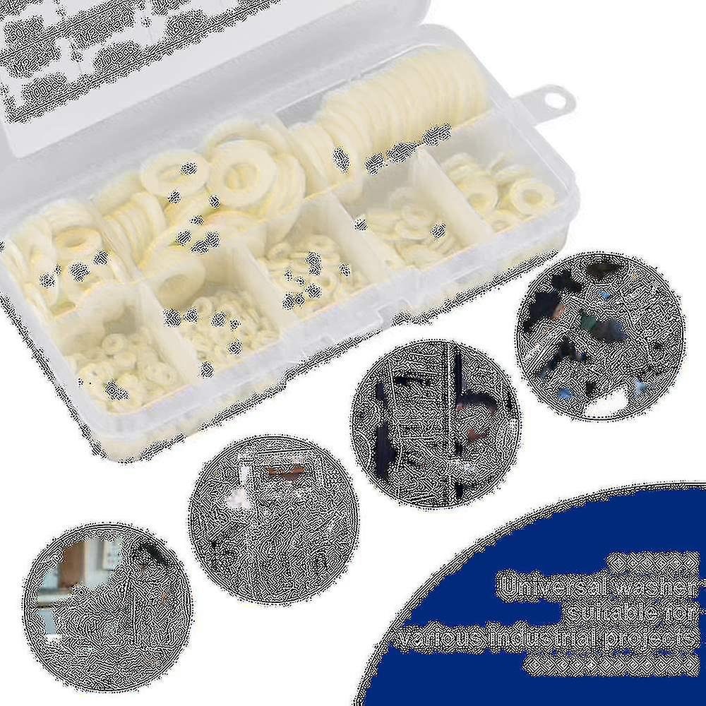 500 bitar Plastbrickor Nylon Plattbrickor M2 / M2,5 / M3 / M4 / M5 / M6 / M8 / M10 Vit ...