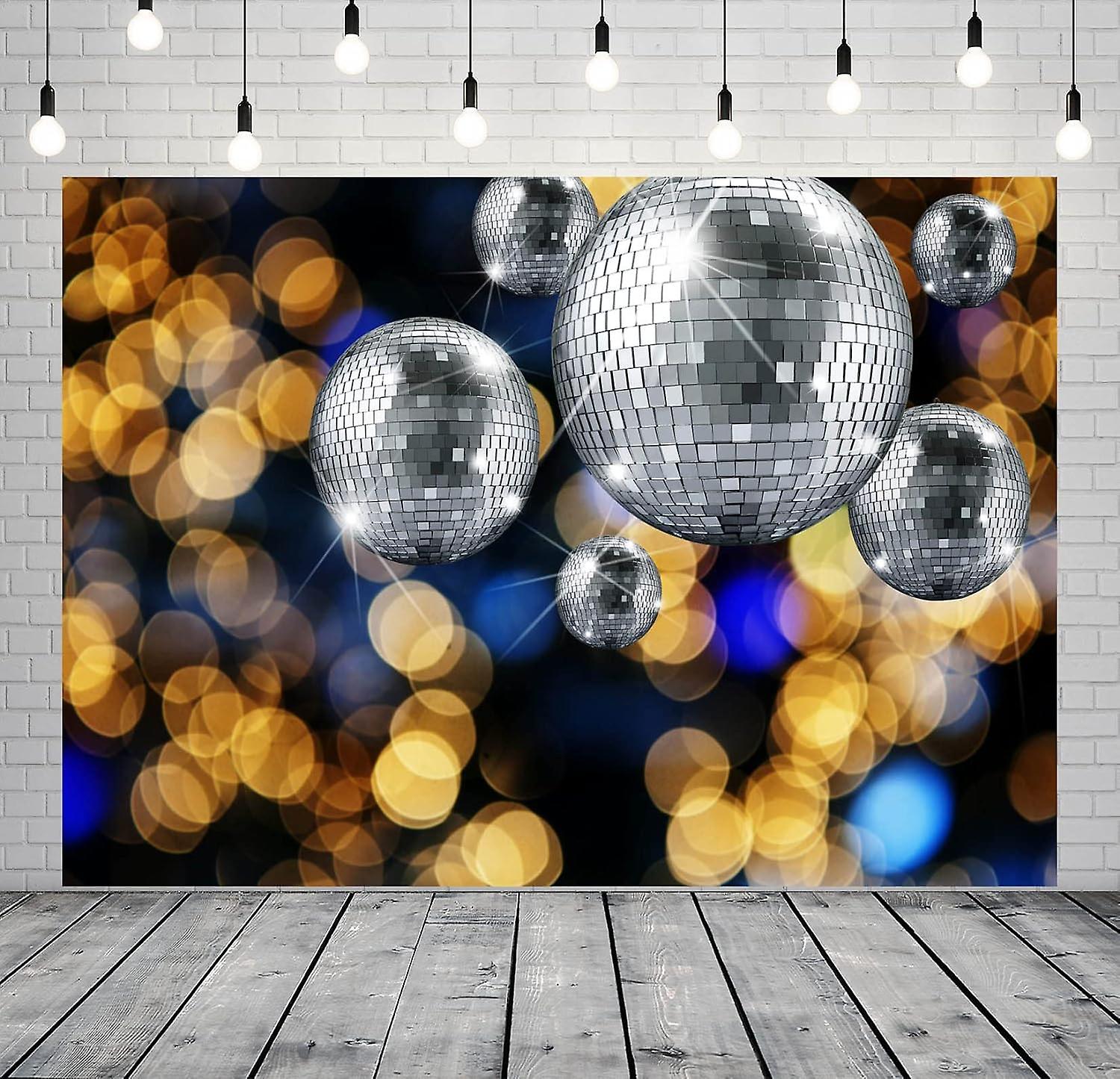 7x5ft Fabric Bright Sparkles Disco Ball Photography Backdrop Silver ...