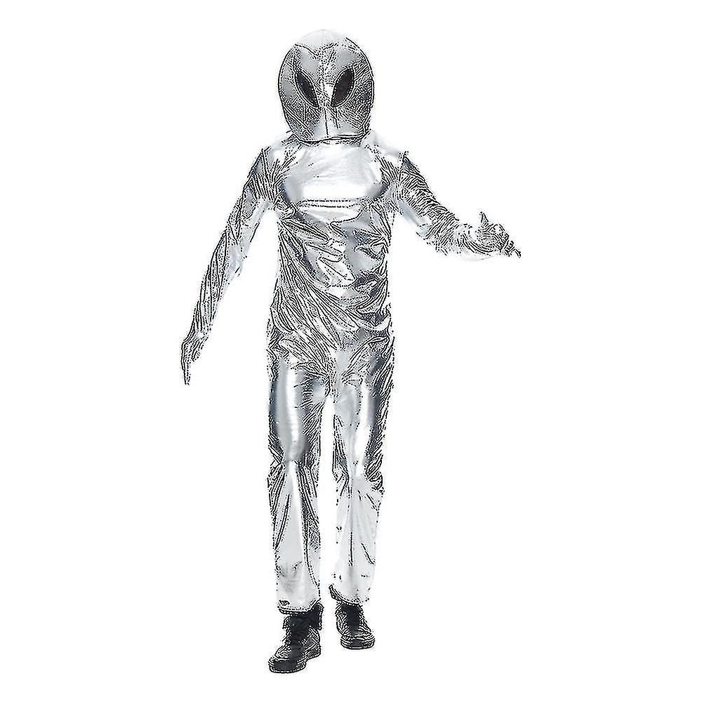 Sliver Outer Space Alien Men's Costume Ufo Explorer Uniform Fancy Dress ...