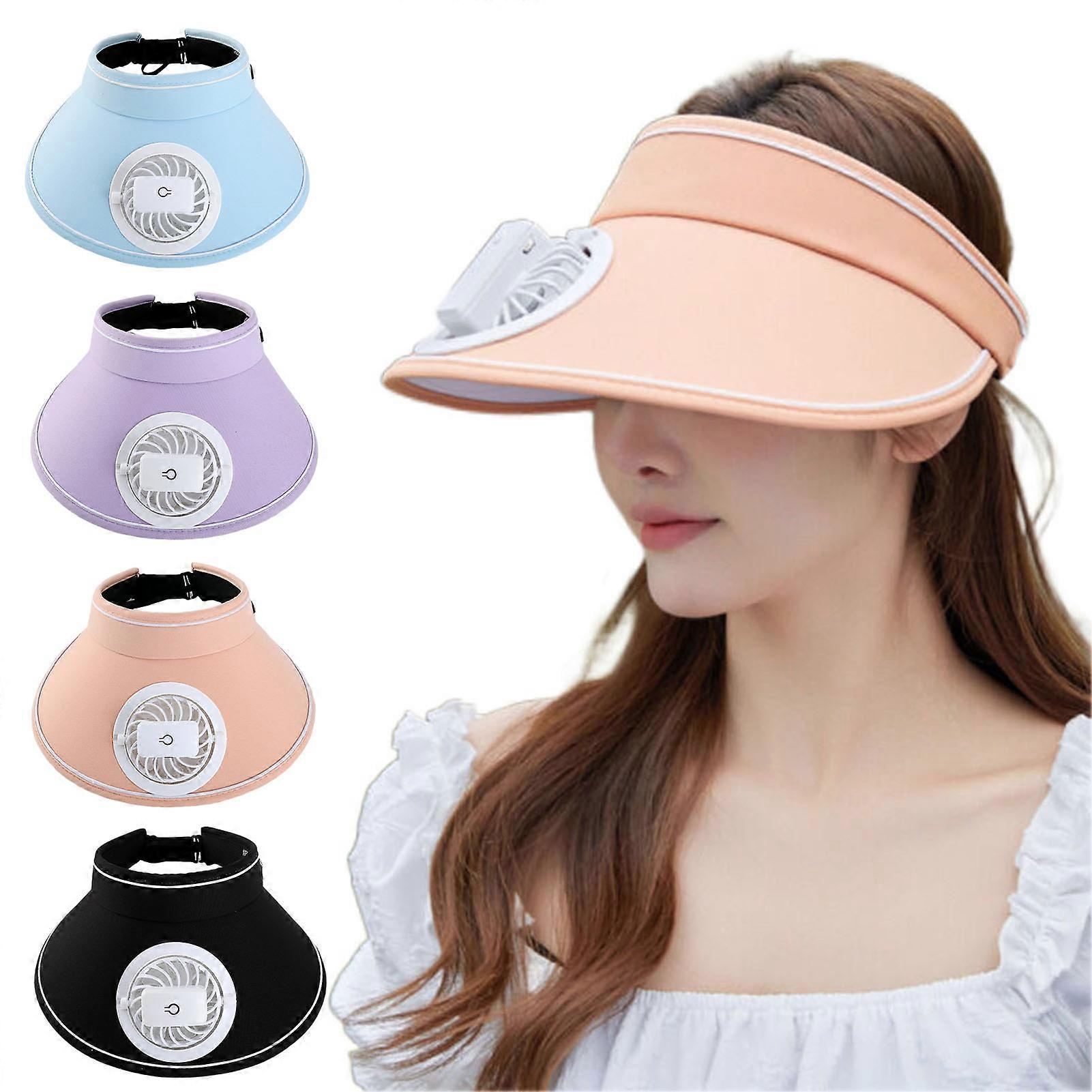 Women Outdoor Fan Hat Adjustable Empty Top Anti-UV Sunscreen Large Brim ...