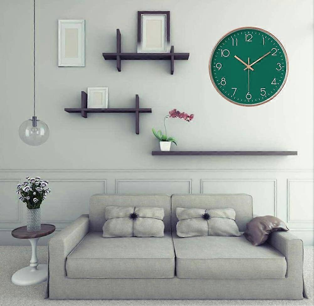 Silent Wall Clock 12 Inch Kitchen Clock Quartz Battery Operated Round ...
