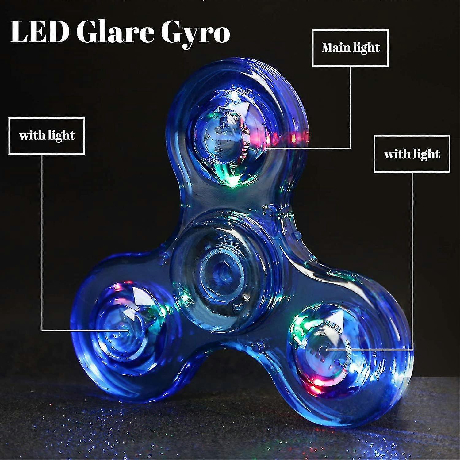 Fidget Spinners 5 Pack,led Light Up Clear Fidget Toys, Anxiety Toys ...