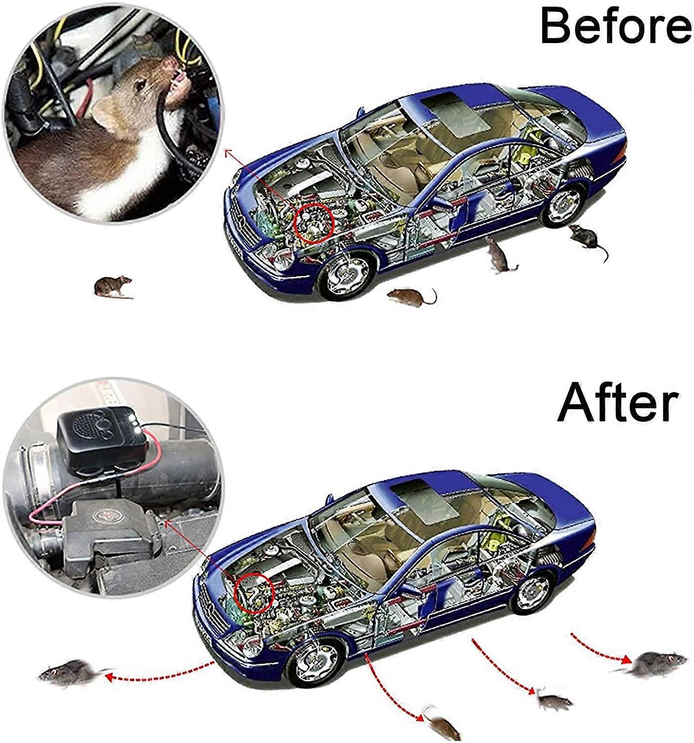 Ultrasonic Car Repellent | with LED Strobe, Car Garage Rodents Mice ...