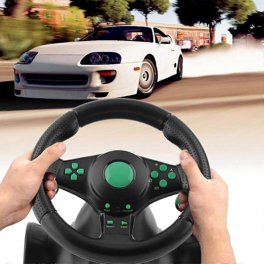 Gaming Steering Wheel with Pedals 180 Degree Rotation Vibration USB PC ...