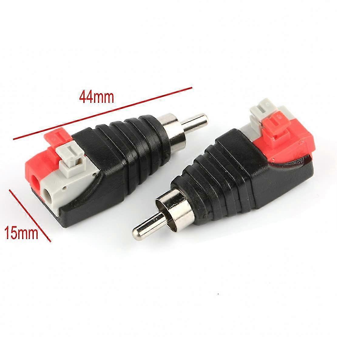 Pack Of 10 Rca To Speaker Cable Adapter, Subwoofer, Phono Rca Male To Av 2 Female Screw ...