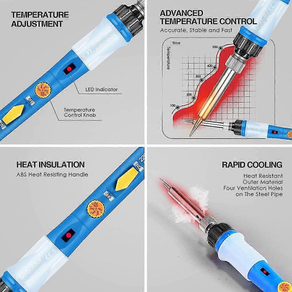 60w Wood Burning Carving Pyrography Pen Kit Adjustable Temp Soldering ...