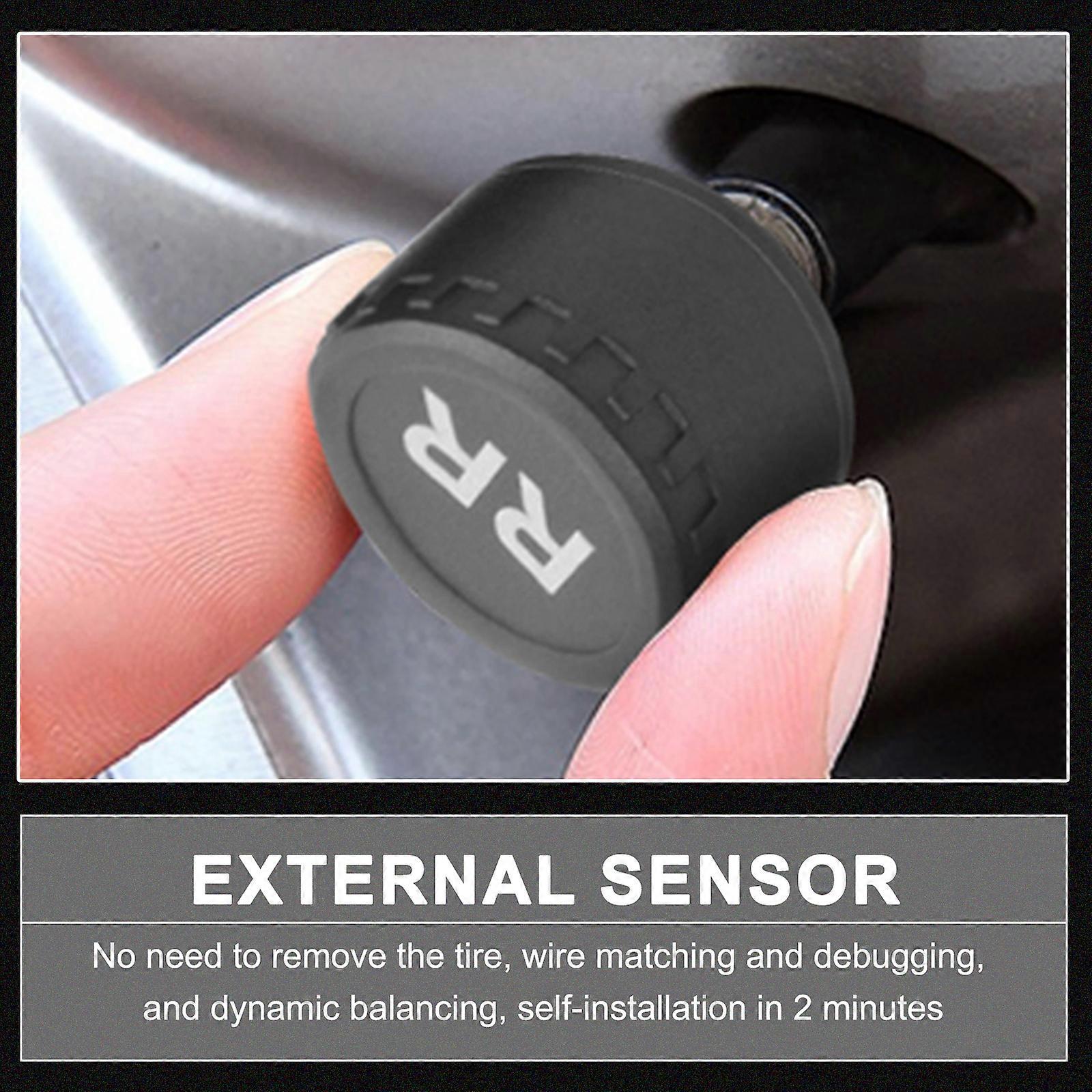 Car Wireless Solar TPMS LCD Tire Pressure Monitoring System + 4 ...
