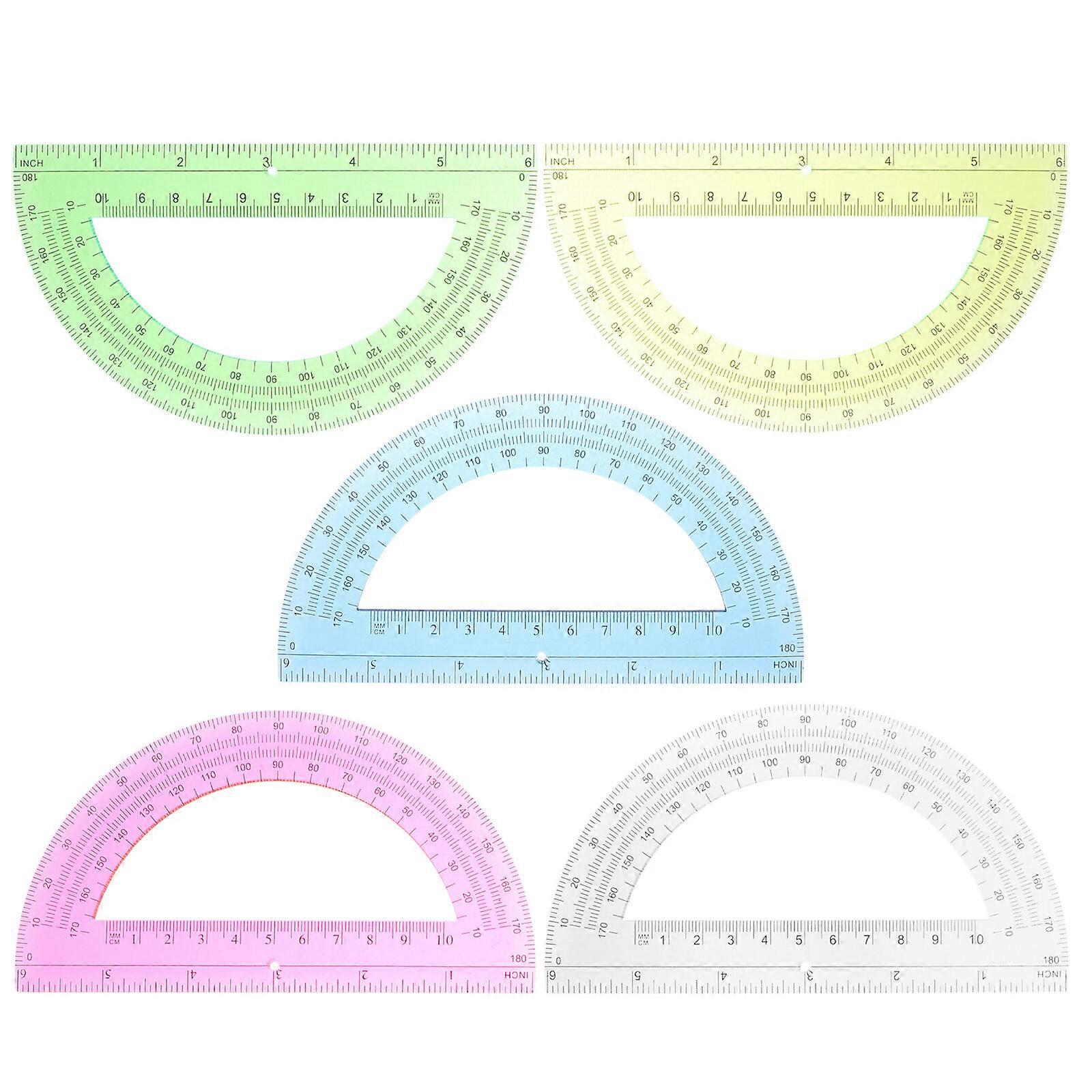 5stk Protractor Math Protractor Angle Measurement Tool Studerende 180 ...