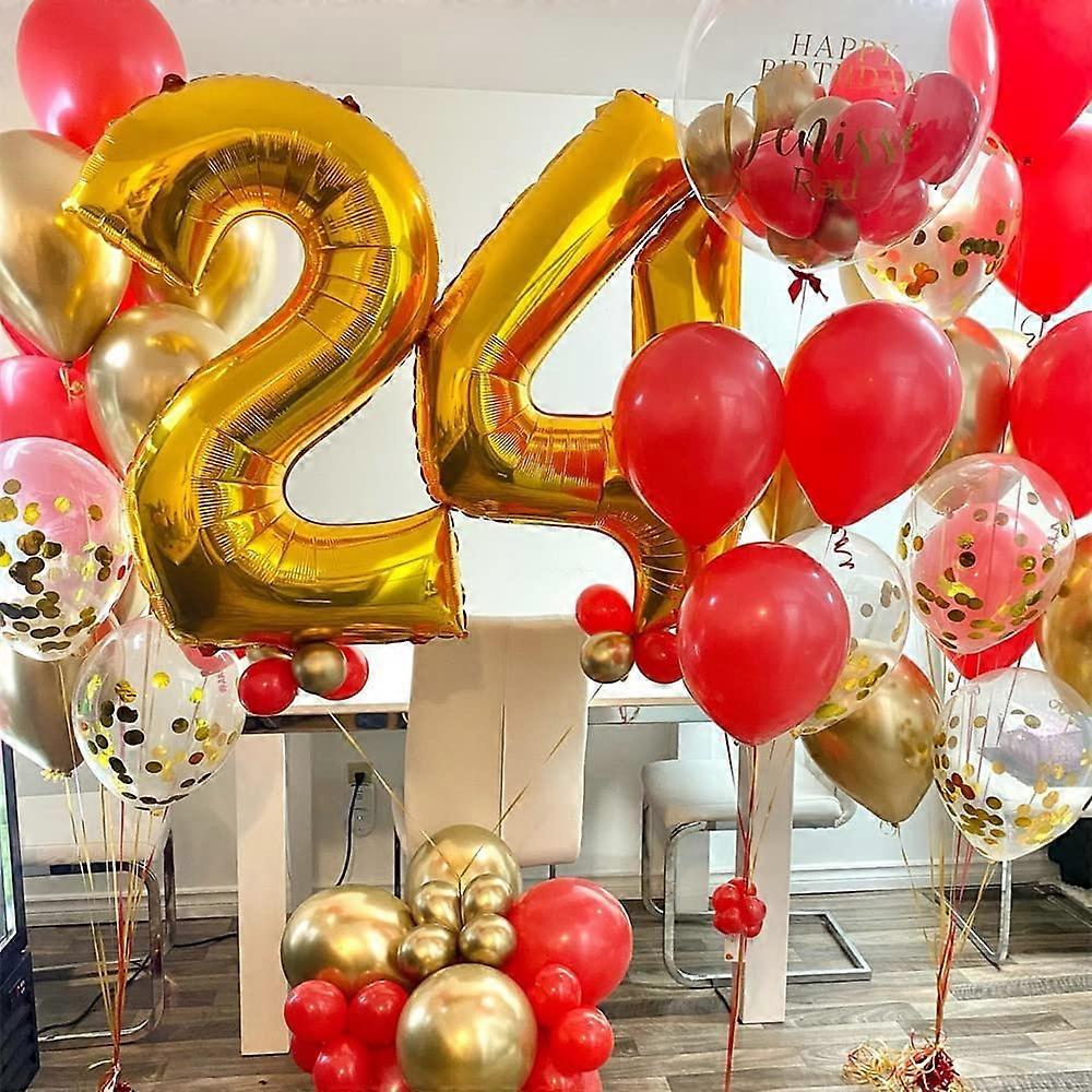 Red Gold Confetti Balloons Garland Arch Kit, 120 PCS 12in 10in 5in ...