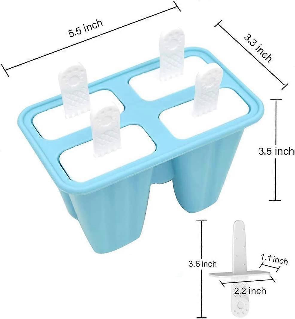 Popsicle Molds Popsicle Maker Popsicle Mould 4 Grid Silicone Ice Pop ...