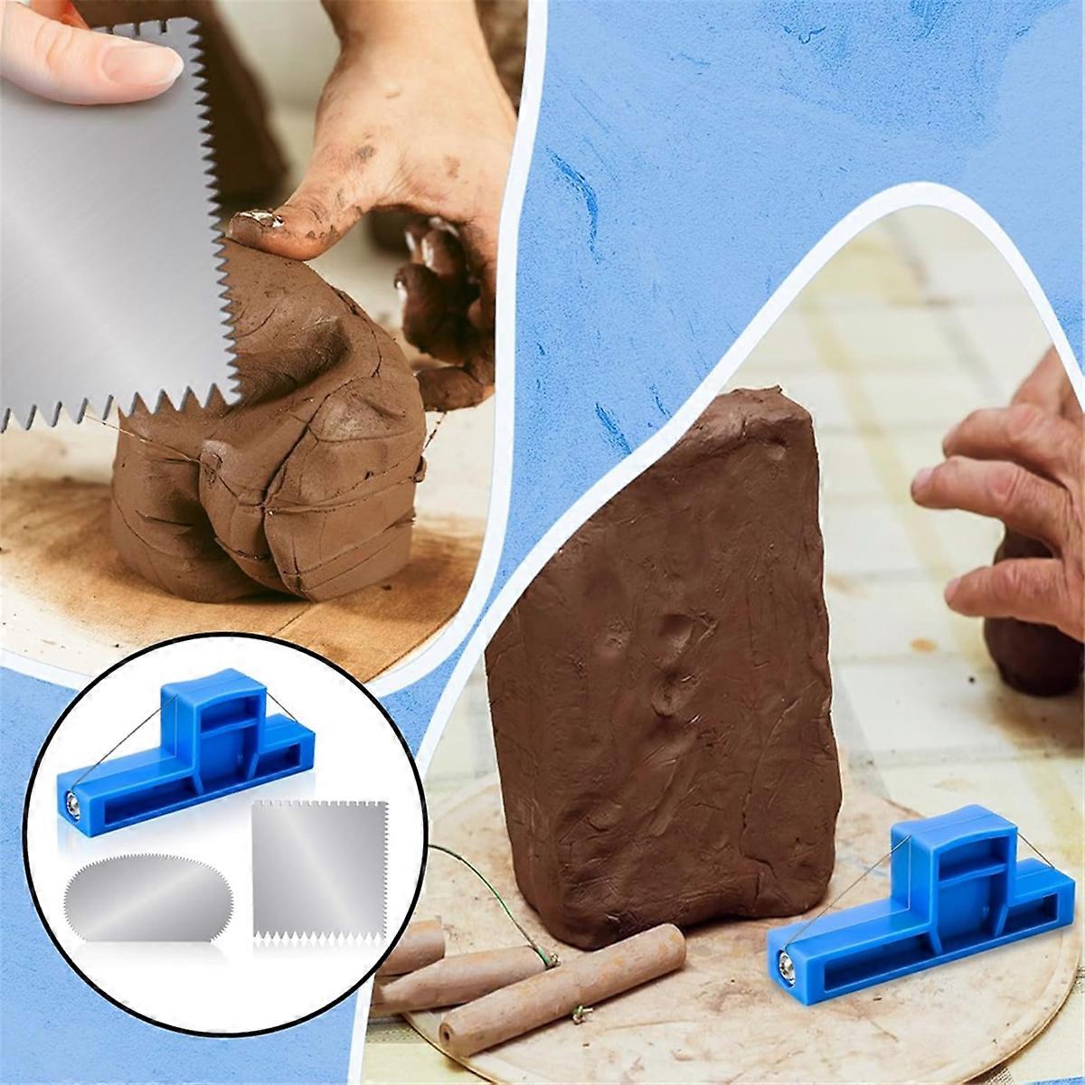 3Pcs Angle Cutting Clay Tool Trimming Tools Blue Plastic Ceramic Wire ...