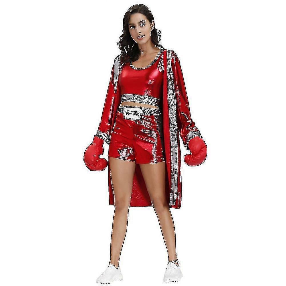 Boxing Costume Adult Boxer Cape Boxing Match Uniform Halloween Carnival ...
