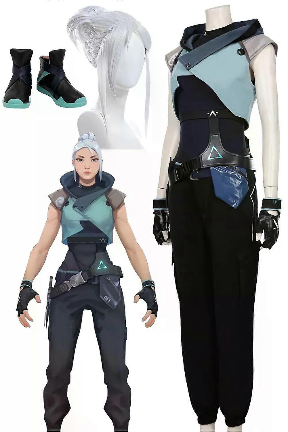 Game Jett Cosplay Women Costume Wig Female Marksman Roleplay Fantasia ...