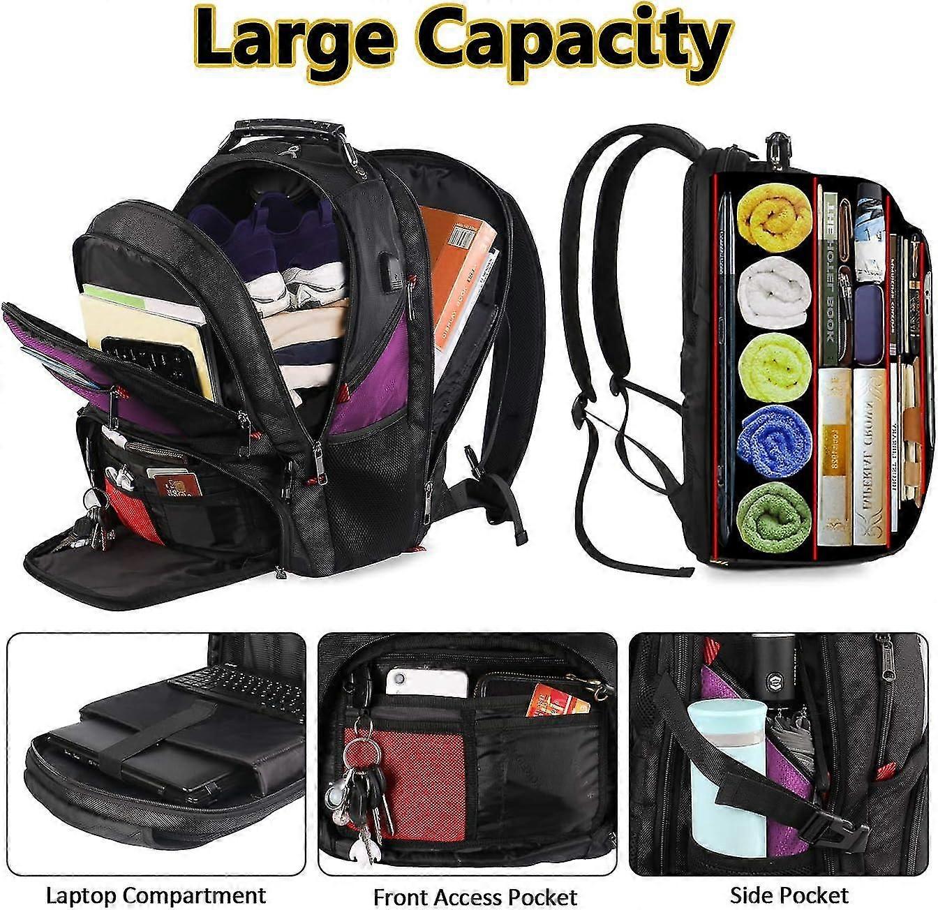 Extra Large 50l Laptop Backpacks Water Resistant College Backpacks ...