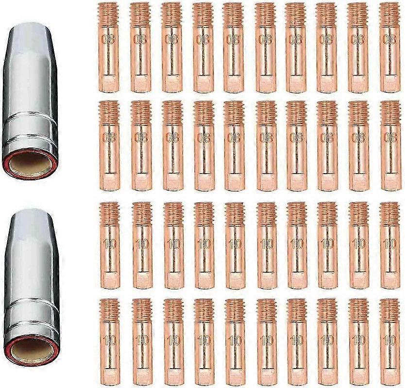 42pcs MB15 15AK Gas Nozzles Contact Tips Nozzle Holder 0.8/1.0mm MIG/MAG Welding Torch ...
