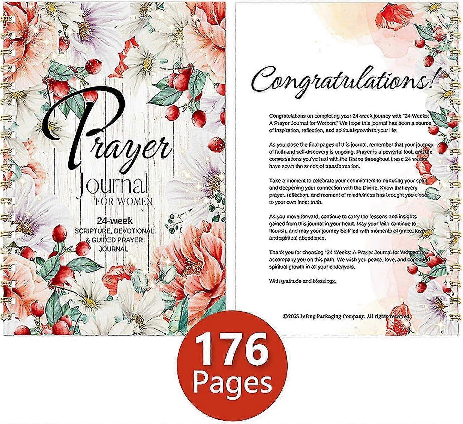 Christian Prayer Journal for Women, 24 Week Devotional Notebook with ...
