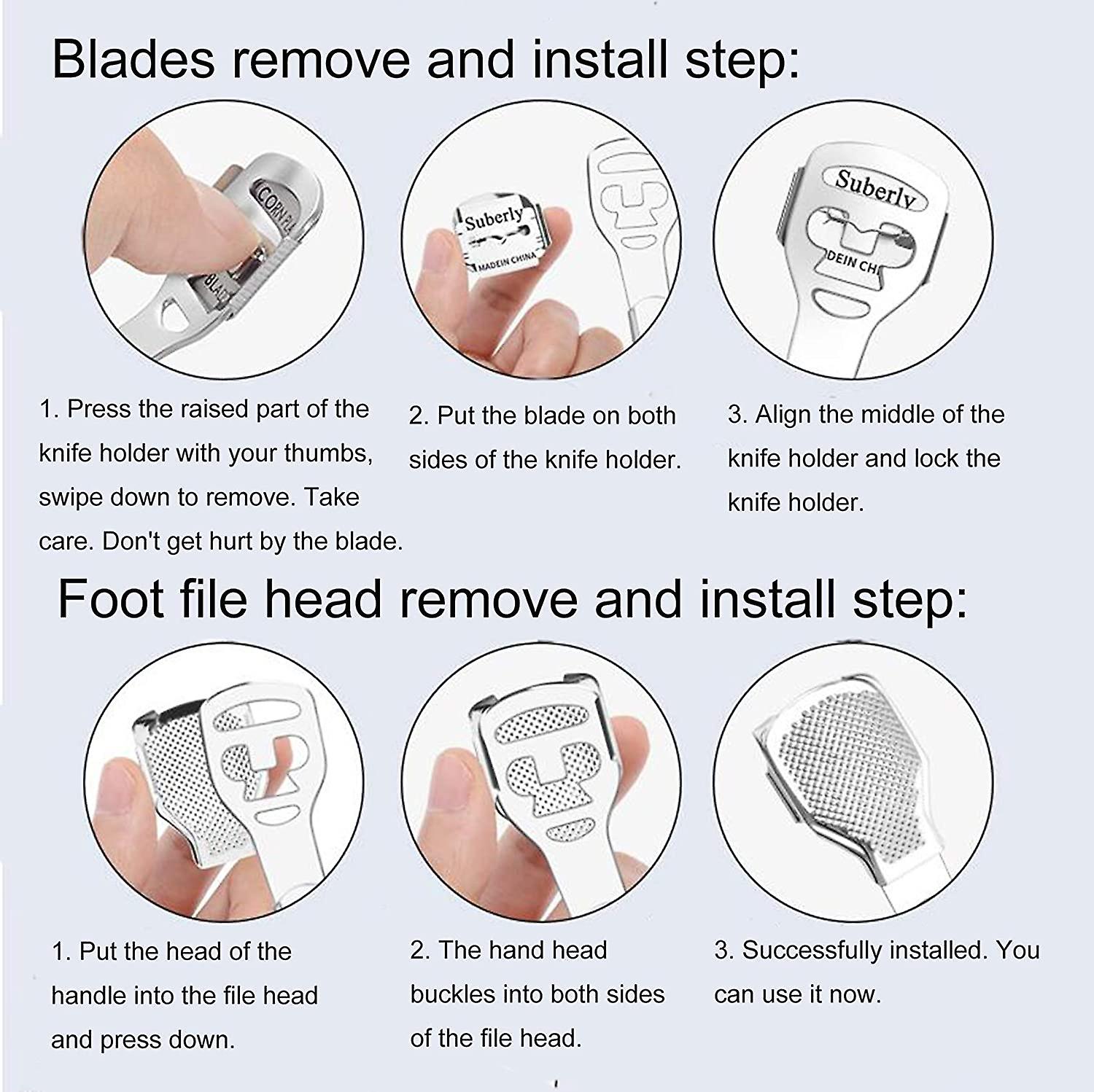 Foot Shaver Pedicure Callus Remover Set Including 1 Callus Shaver For ...