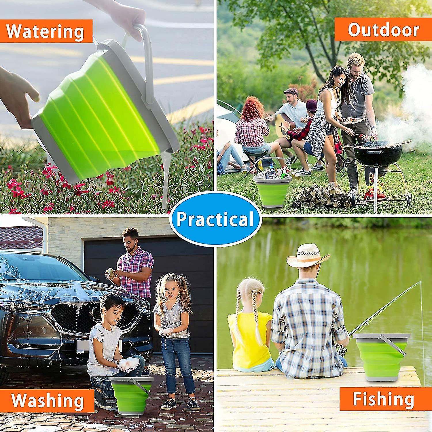 Collapsible Bucket,10l Silicone Plastic Foldable Bucket , Space Saving ...