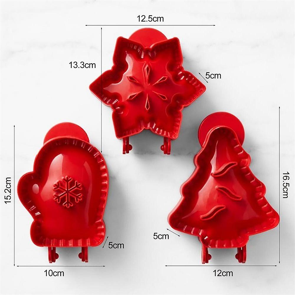 3-piece Plastic Cake Decoration Christmas Gloves Apple Pie Mold Hand ...