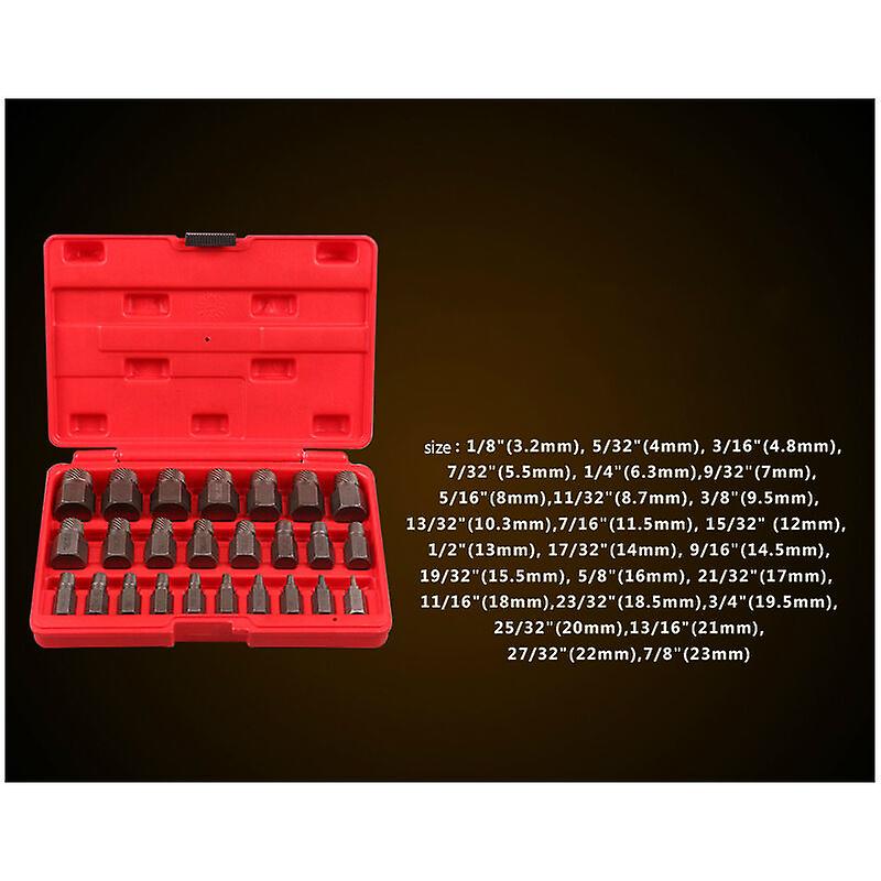 25pcs High Carbon Steel Multi-Spline Hex Head Screw Extractor Set ...