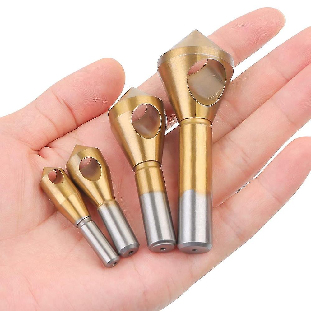 4pcs Deburring Countersink Chamfer Cutter Hss Metal Chamfer Screw Tool ...