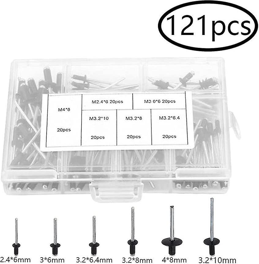 120 Pieces Black Rivet Pop Rivet Aluminum Blind Rivets Aluminum Flange ...