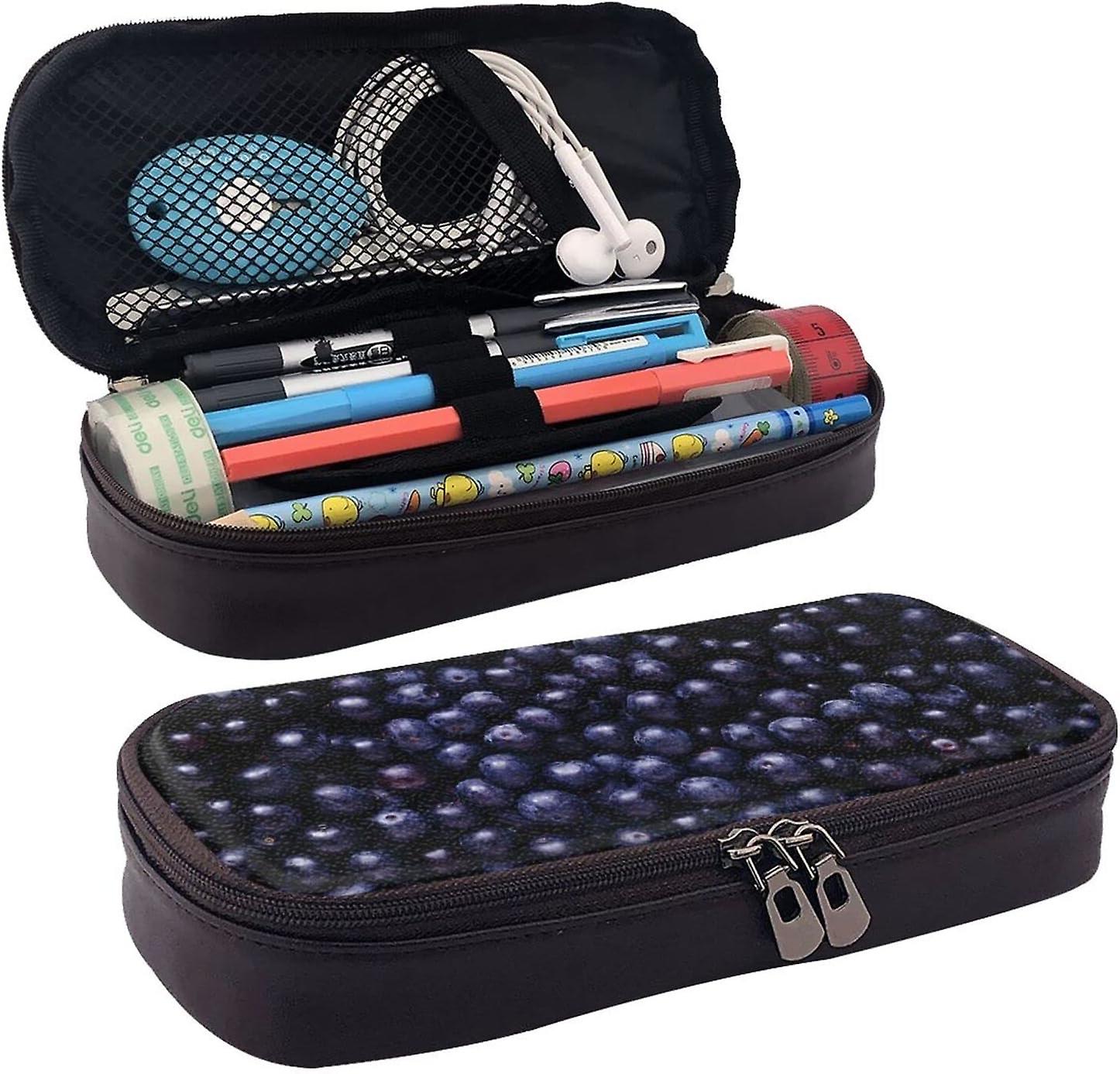 Leather Pencil Case Berries Fruit Blueberries Food Pencil Case Funny ...