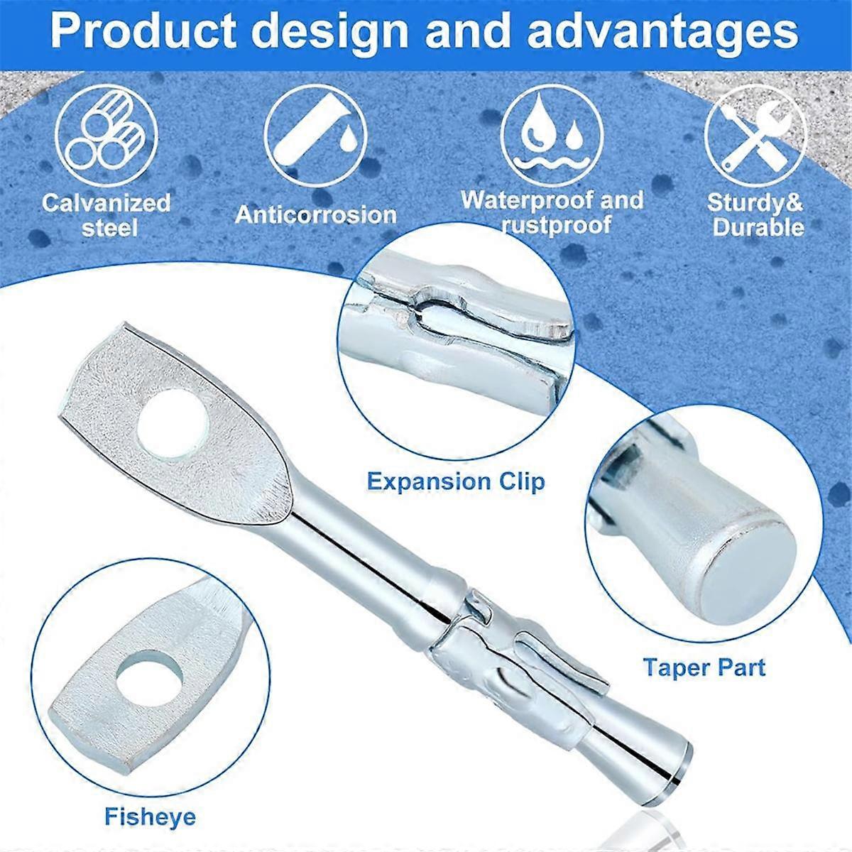 100Pcs Wedge Concrete Anchor 1/4 X 2 Inch Expansion Acoustical Ceiling ...