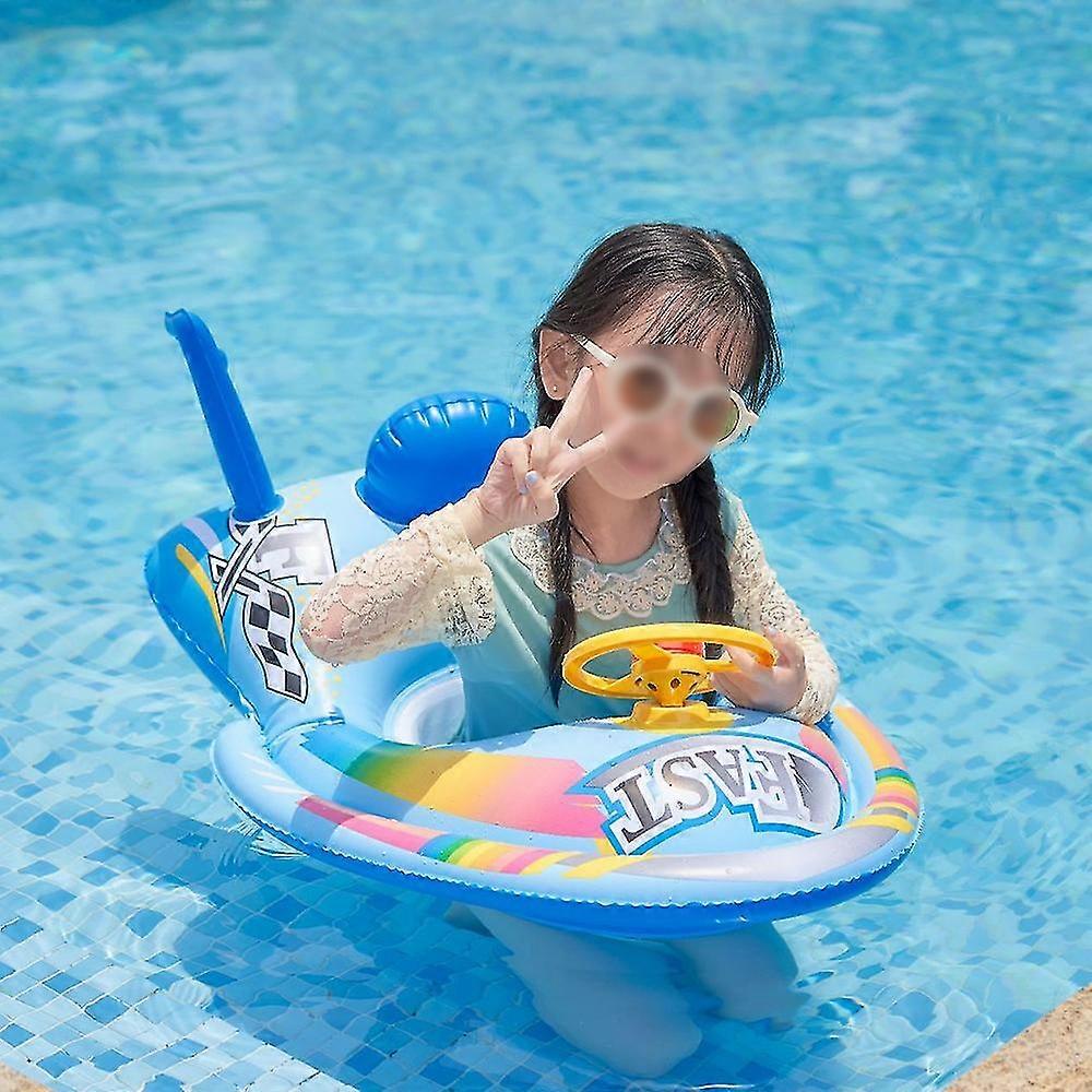 Rocket shaped swimming pool float inflatable swim ring with steering ...