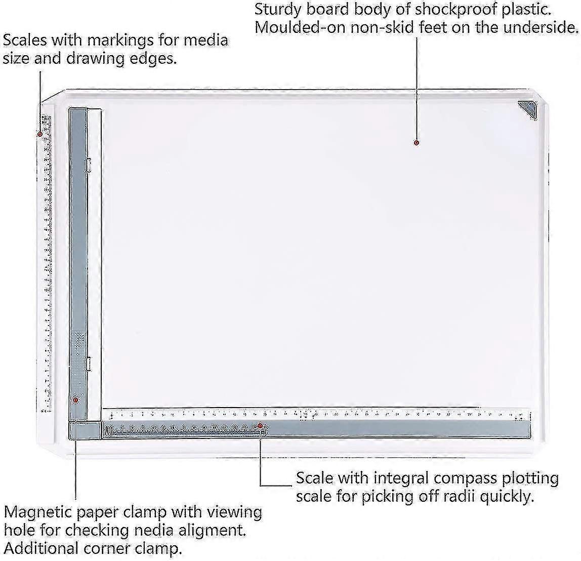 A3 drawing board set, technical drawing table metric 51*37 cm ...