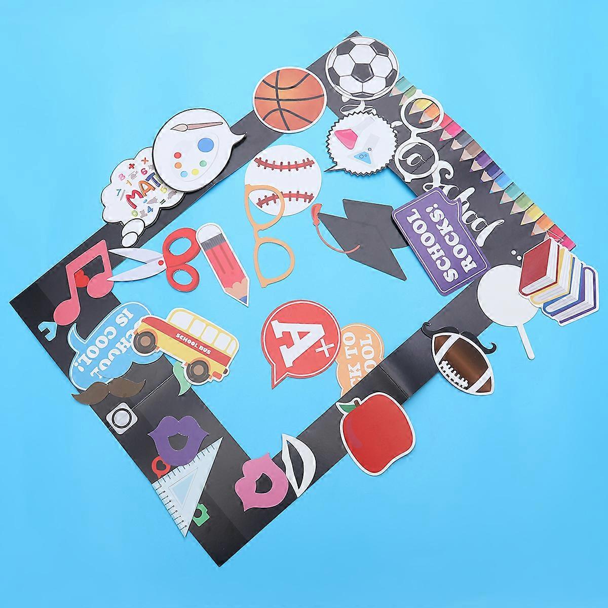 30 Pcs Party Photo Accessories BACK TO SCHOOL Theme Photo Booth Props ...