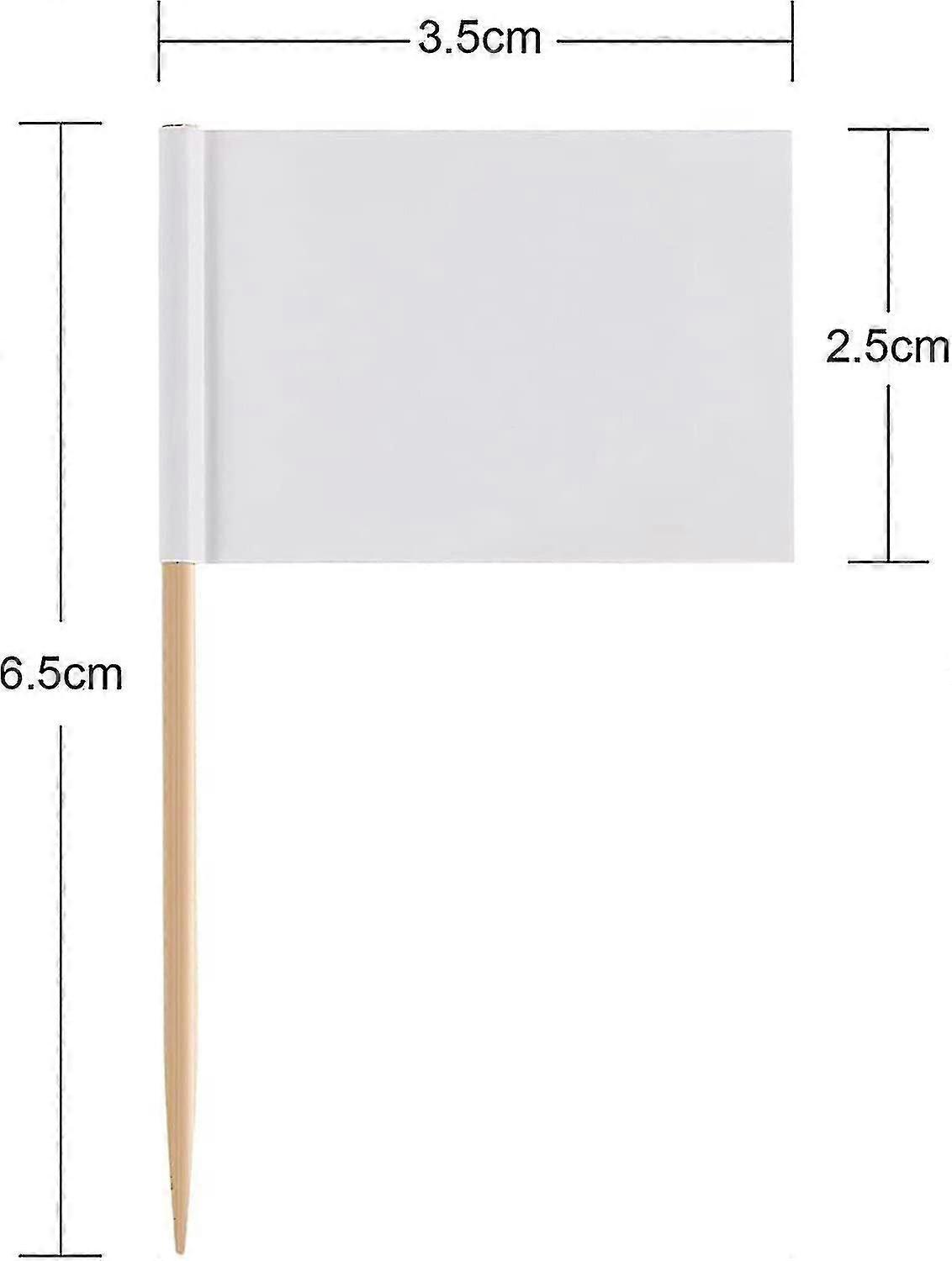 100 Pieces White Blank Toothpick Flags Cheese Markers Food Labels For ...