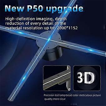 3D Hologram Projector Wifi App Control Led Display Sign Logo Hologram Fan Wall Mounted ...