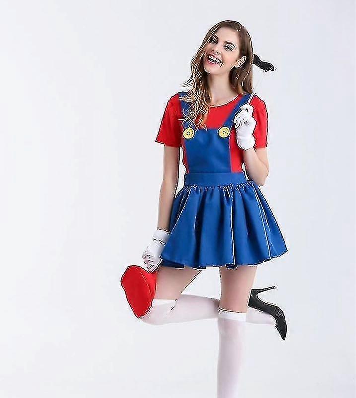 Mario Cosplay Costume Womens Luigi Costume Sexy Plumber Costume
