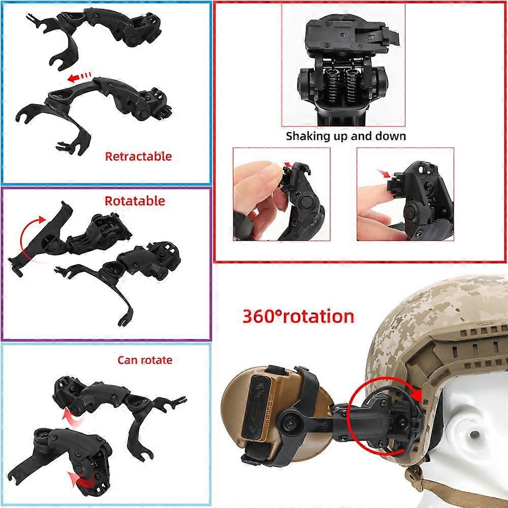 Tactical Helmet Bracket Rail Mount Kit ARC Helmet Rail Adapter for ...