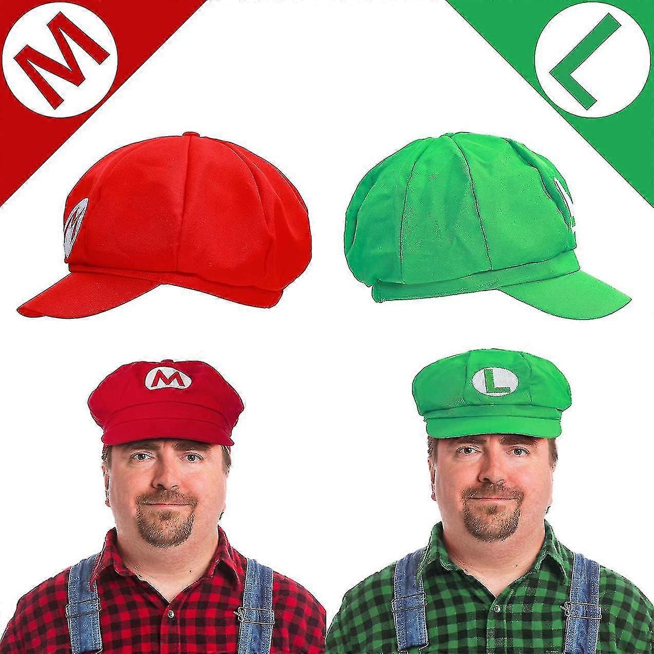 Mario And Luigi Hats Caps For Cosplay Costume - Super Mario Bros ...