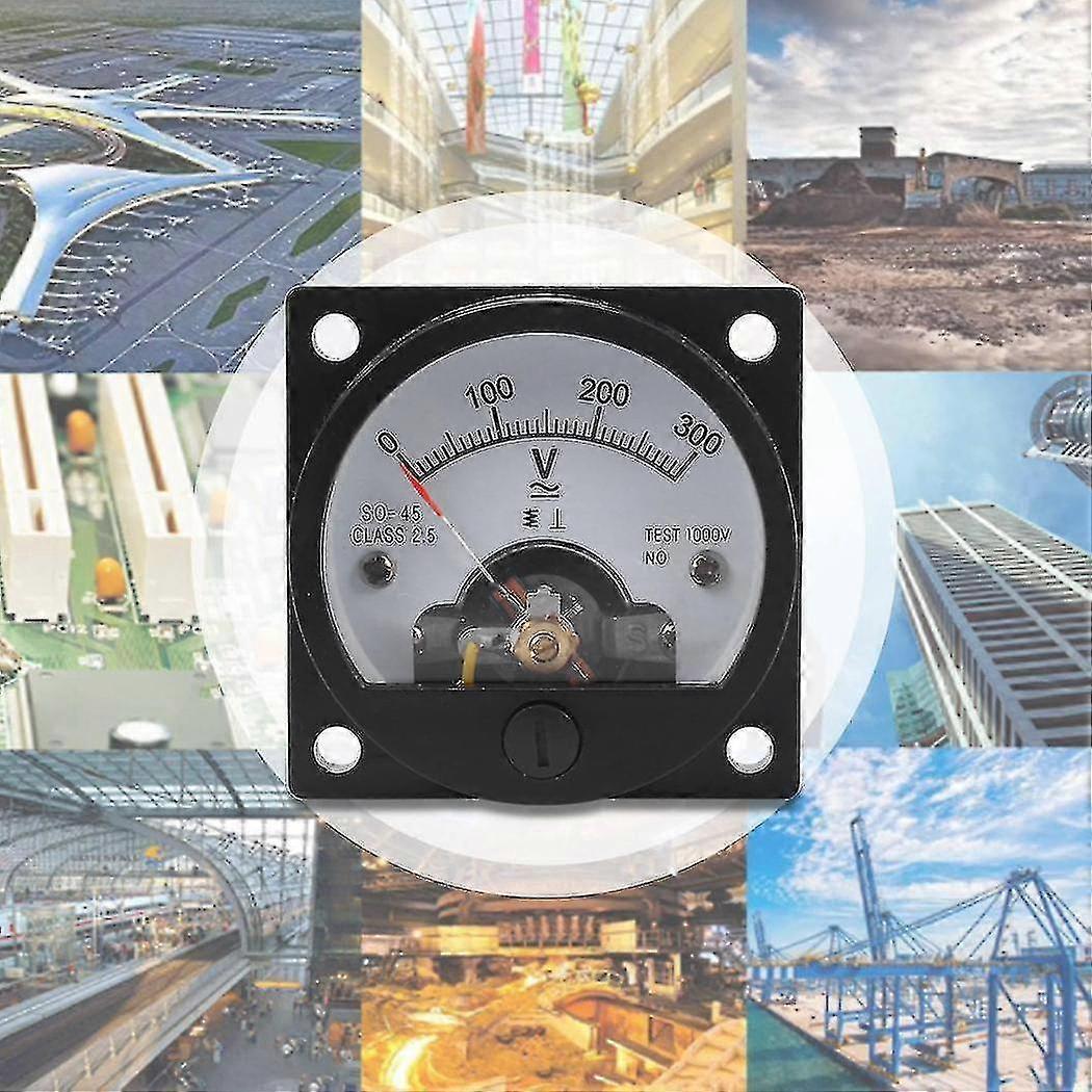 Ac 0-300v Round Analog Dial Panel Meter Voltmeter Gauge Black | Fruugo UK