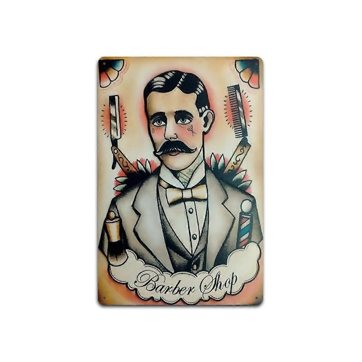 6pcs Barbershop Art Posterss Iron Retro Unframed Wall Decor 20x30cm for ...