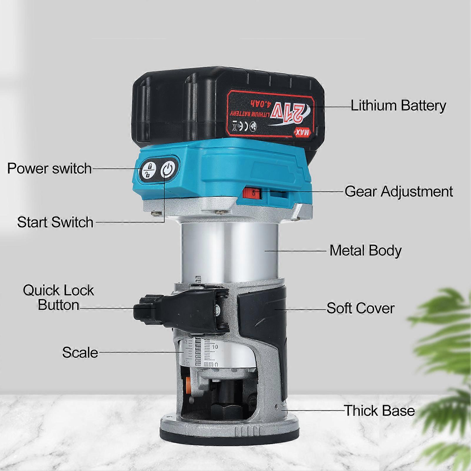 Wood Router Tool Electric Trim Router 6 Variable Speed Palm Routers for ...